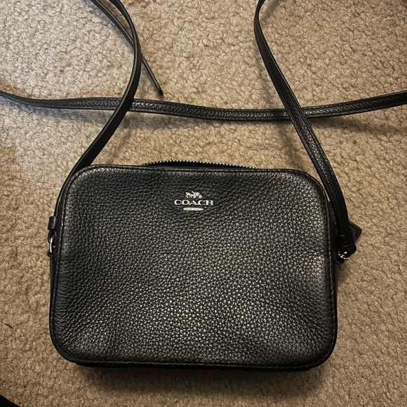 Coach | Bags | Coach Pebbled Black Leather Shoulder Bag | Poshmark